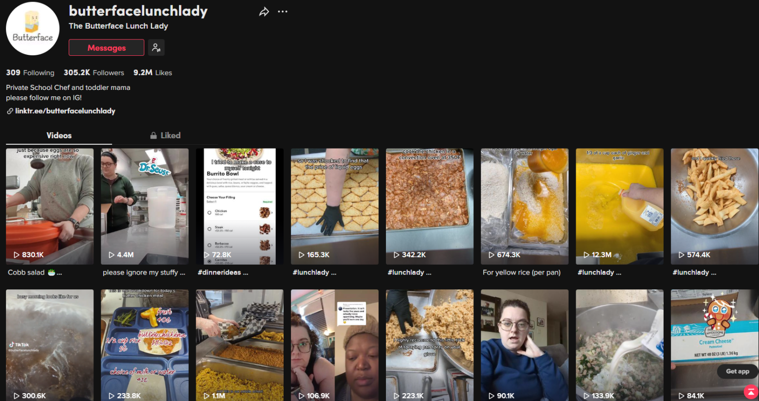Interview with Cara Wade [Butterface Lunchlady – TikTok] – Cambro Eats ...